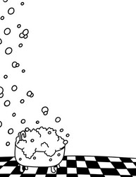 Old fashioned bathtub border and background Vector Image