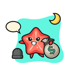 Starfish cartoon with crying gesture Royalty Free Vector
