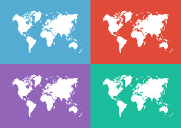 World Map Flat Vector Png