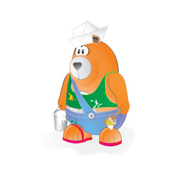 Cartoon bear animal gunner pirate character Vector Image