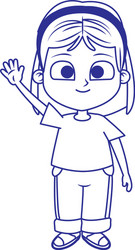 Cartoon Girl Waving Vector Images (over 12,000)