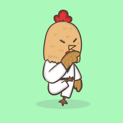 Karate Chicken Vector Images (31)