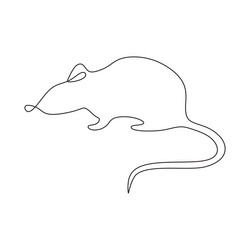 Mouse animal continuous one line drawing single Vector Image