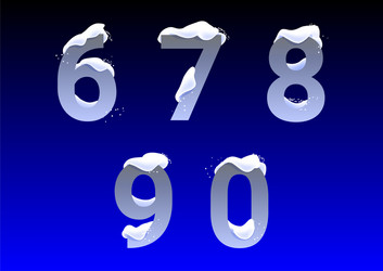 Numbers with snow caps Royalty Free Vector Image