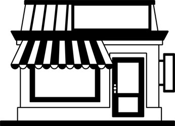 Store shop building in black and white Royalty Free Vector