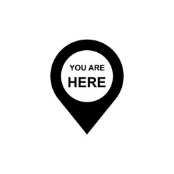 You and we are here map pin icons isolated Vector Image
