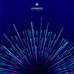 Futuristic neon circle with glitch effect Vector Image