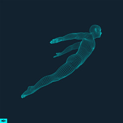 Hovering in air man floating 3d model Royalty Free Vector