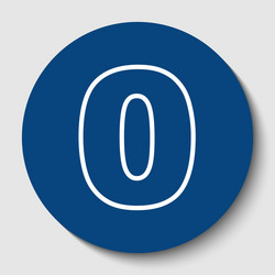 Number 0 sign design template element Royalty Free Vector