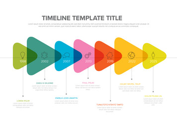 Simple overlay timeline graph template Royalty Free Vector