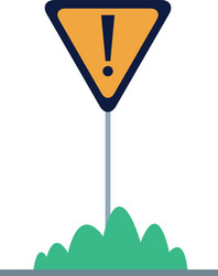 Warning urban city sign cartoon Royalty Free Vector Image