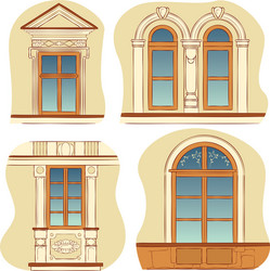 Set of textures wooden vintage windows Royalty Free Vector