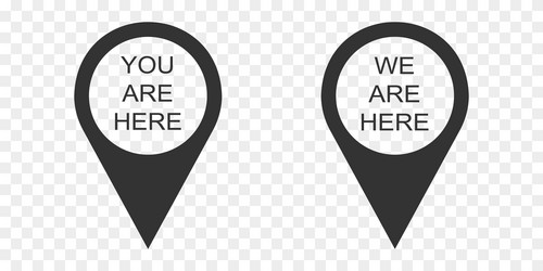 We are here map pin icon isolated on transparent Vector Image