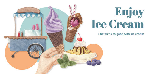 Blog header template with ice cream flavor Vector Image