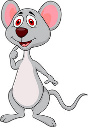 Cute mouse cartoon waving hand Royalty Free Vector Image