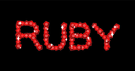 Ruby is lettering symbol red gemstone emblem Vector Image