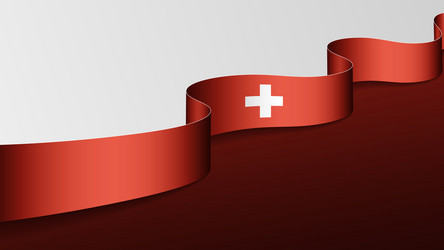 Switzerland ribbon flag background Royalty Free Vector Image
