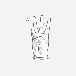W Sign Language Vector Images (over 170)