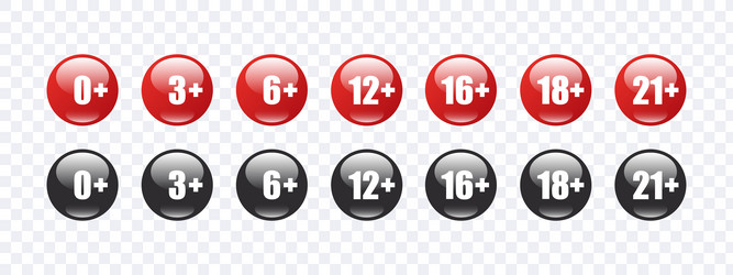 Age requirement icons restriction Royalty Free Vector Image