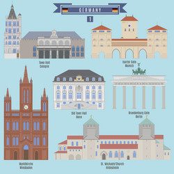 Famous places in germany Royalty Free Vector Image