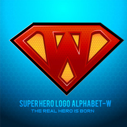 Superhero logo icon with letter a on blue Vector Image