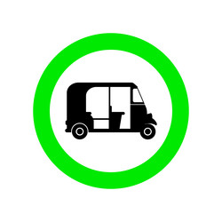 No three wheeler tuktuk auto rickshaw sign Vector Image
