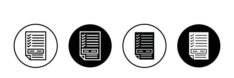 Feedback form icon set survery inquiry templaye Vector Image