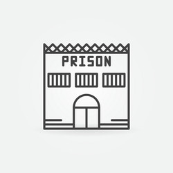 Filled outline prison window icon isolated Vector Image