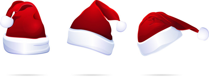 Santa claus hat sticker pack hute Royalty Free Vector Image