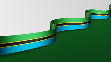 Tanzania ribbon flag background Royalty Free Vector Image