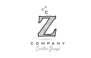 Black white z square letter logo alphabet icon Vector Image