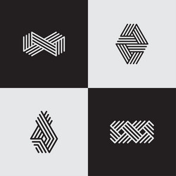 Modern line logos cool geometric forms eps10 Vector Image