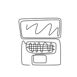 One line drawing laptop notebook computer Vector Image