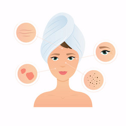 Girl washing her face with special skincare soap Vector Image