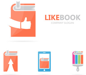 Book and like logo combination library Royalty Free Vector