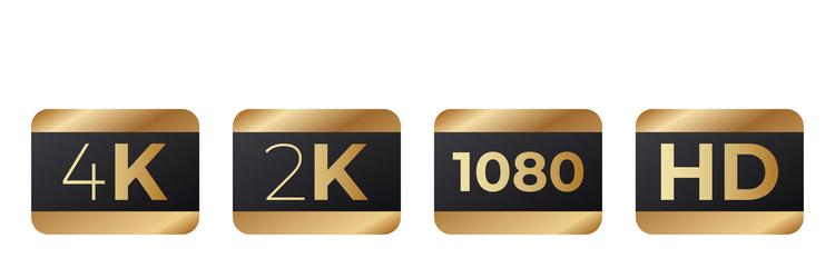 Hd full and 2k and 4k Royalty Free Vector Image