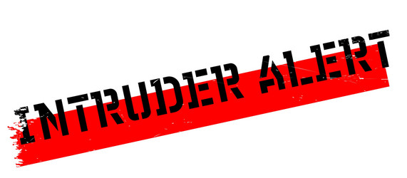 Intruder alert red rubber stamp on white Vector Image