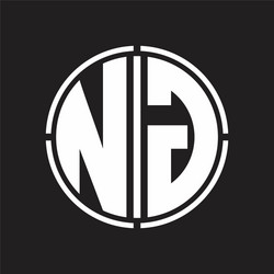 Ng logo initial with circle line cut design Vector Image