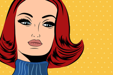 Pop art cute retro woman in comics style Vector Image