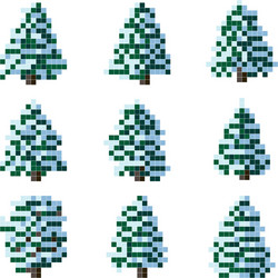 Pixel Tree Vector Images (over 3,400)
