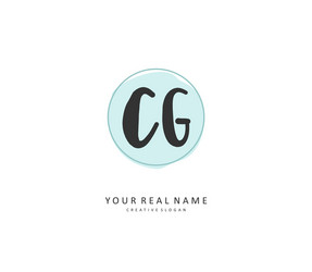 Cg initial letter handwriting and signature logo Vector Image