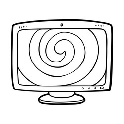 Coloring book computer monitor Royalty Free Vector Image