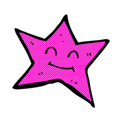 Pink star with a smile logo Royalty Free Vector Image
