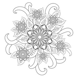 Bouquet of doodle flower entangle design elements Vector Image
