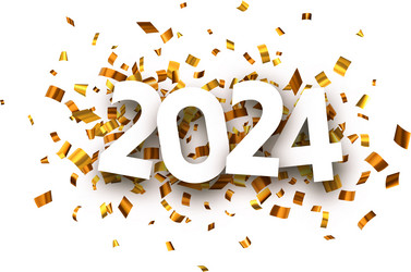 New year 2024 paper numbers for calendar header Vector Image
