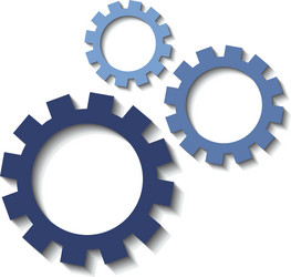 Mechanical cogs icons working together Royalty Free Vector
