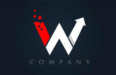 Blue white red w alphabet letter logo icon simple Vector Image
