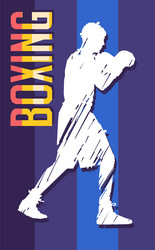 Boxing boxer design black and white Royalty Free Vector