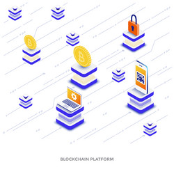Smart contract flat isometric concept Royalty Free Vector