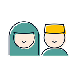 Muslim man avatar religion islamic icon button Vector Image